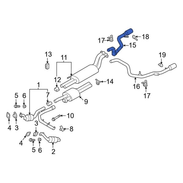 Ford OE HL3Z5202B - Right Exhaust Axle Pipe