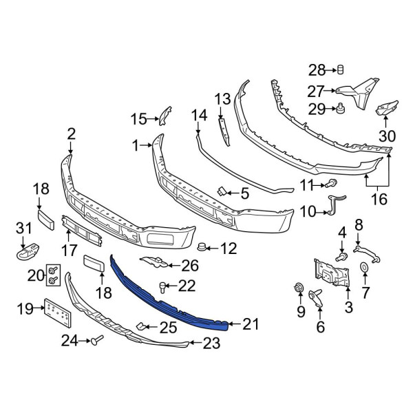 Ford OE JL3Z17626BC - Front Lower Bumper Trim