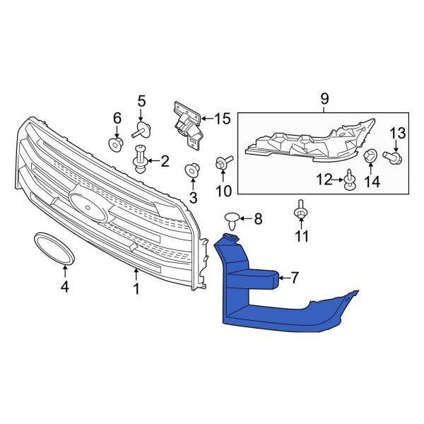 Ford OE FL3Z17C755BPTM - Front Left Headlight Bezel