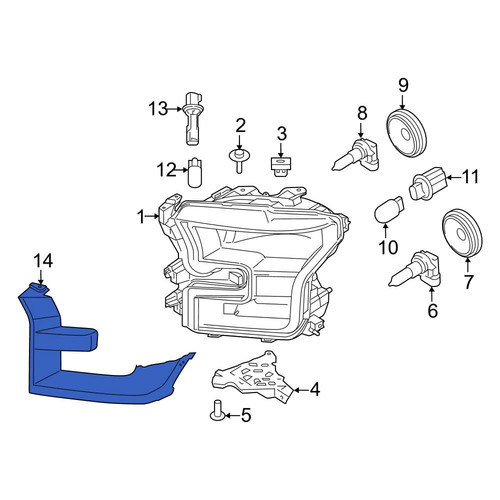 Ford OE FL3Z17C754BPTM - Front Right Headlight Bezel