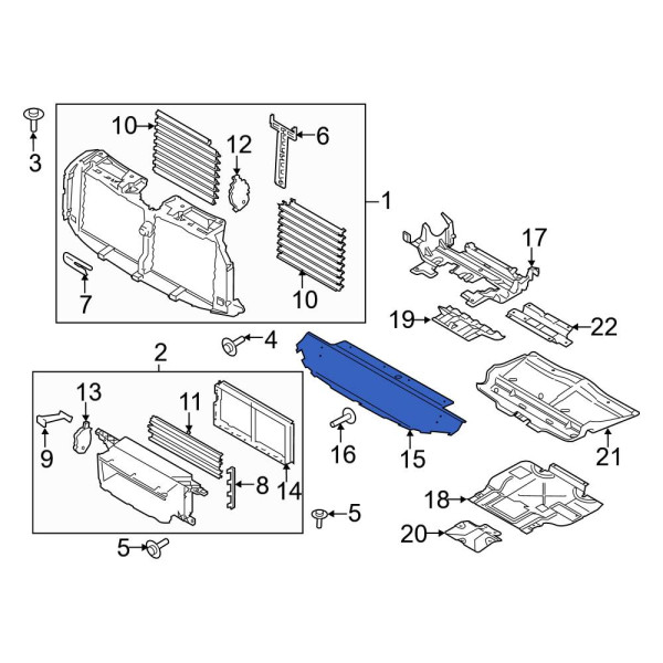 Ford OE FL3Z8327E - Front Radiator Support Air Deflector