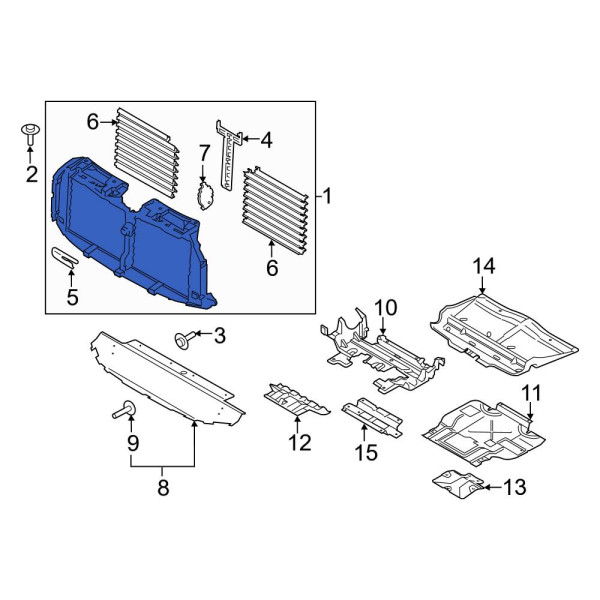 Ford OE JL3Z8475D - Front Upper Radiator Shutter Assembly