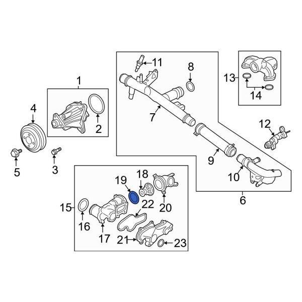 Ford OE BR3Z8255A - Engine Coolant Thermostat Gasket