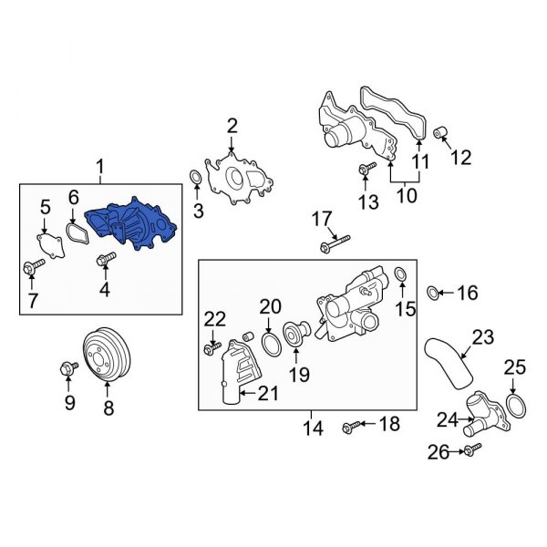 Ford OE HL3Z8501A - Engine Water Pump