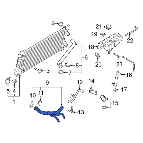 Ford OE FL3Z8286C - Lower Radiator Coolant Hose