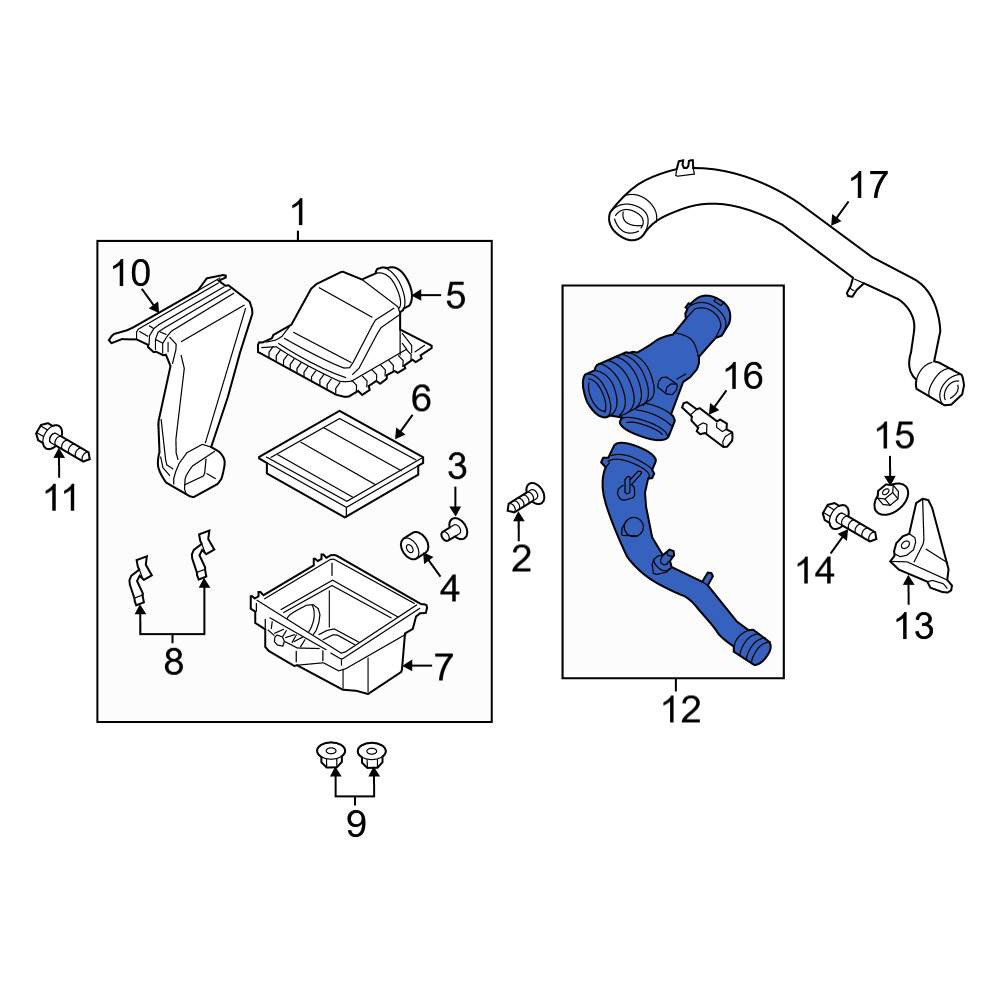 Ford OE FL3Z9C623E - Turbocharger Inlet Hose