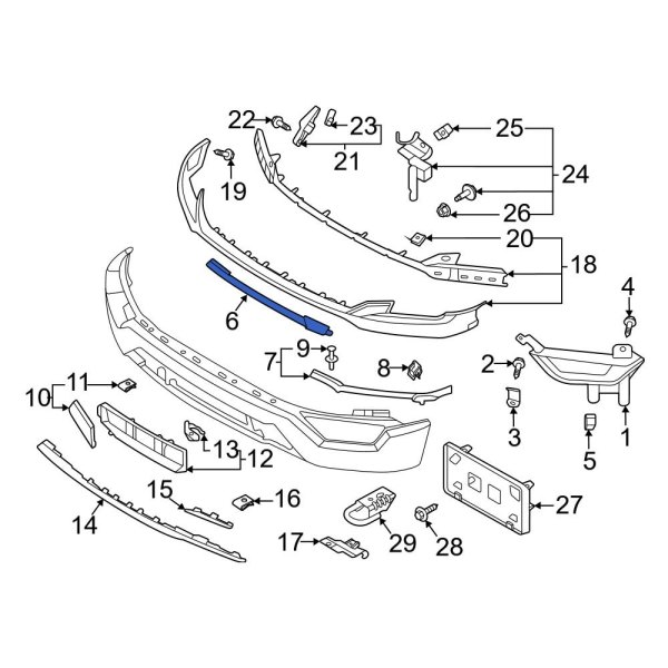 Ford OE ML3Z17626C - Front Left Valance Panel