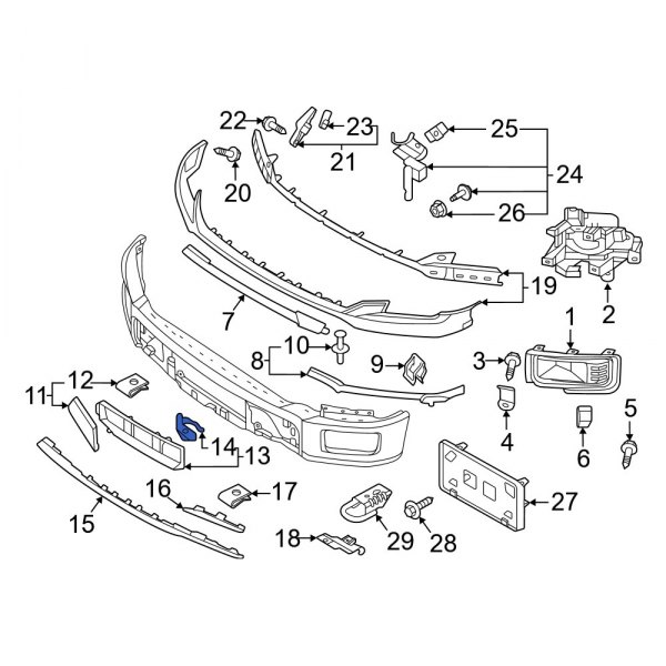 Ford OE W719501S900 - Bumper Cover Spacer Panel Clip