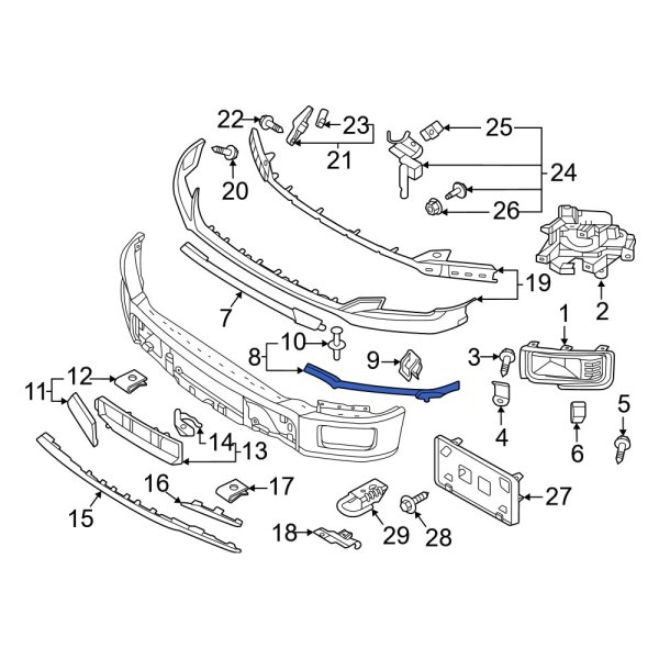 Ford OE RL3Z17626C - Front Left Valance Panel