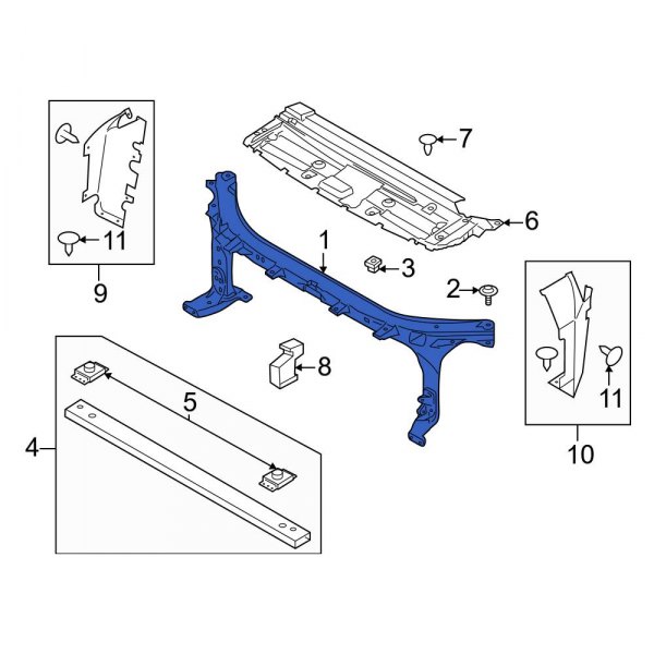 Ford OE ML3Z16138A - Front Radiator Support Panel