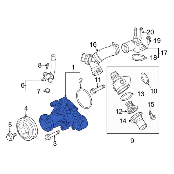 Ford OE BR3Z8501S - Engine Water Pump