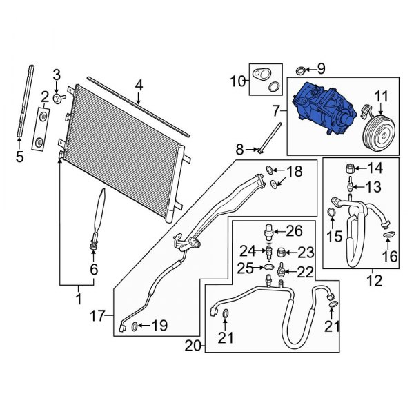 Ford OE ML3Z19703J - A/C Compressor