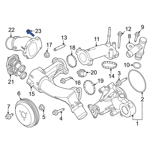 Ford OE W503278S437 - Engine Coolant Thermostat Housing Bolt