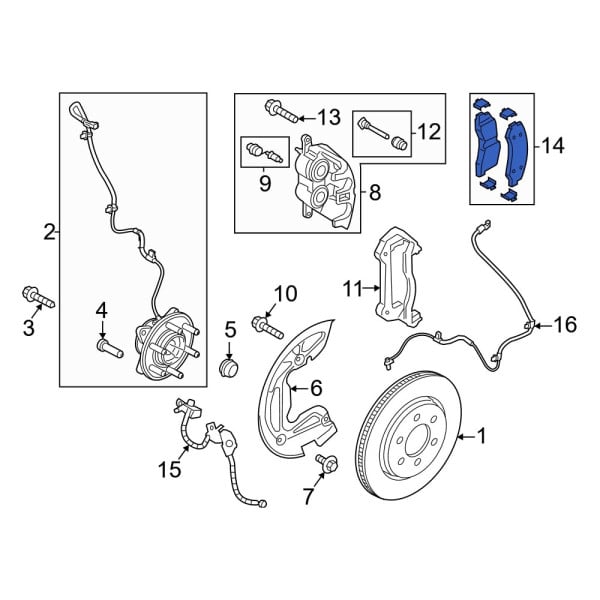 Ford OE ML3Z2001B - Front Disc Brake Pad Set