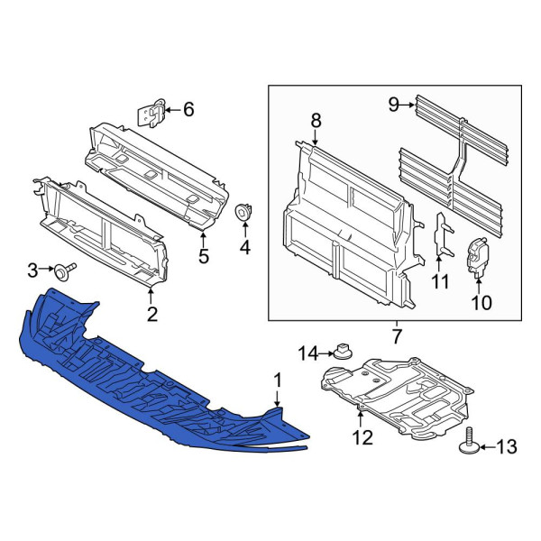Ford OE DT1Z8310A - Front Lower Radiator Support Air Deflector