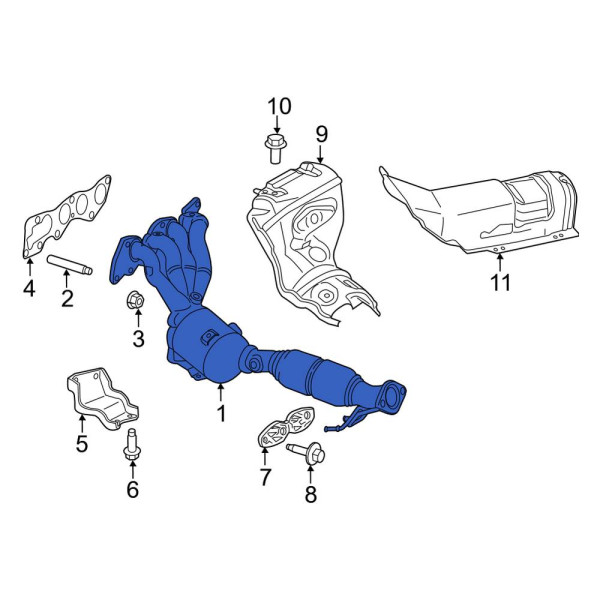 Ford OE FV6Z5G232C - Catalytic Converter with Integrated Exhaust Manifold