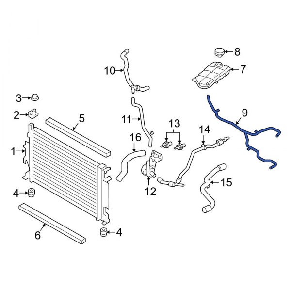 Ford OE KV6Z8075J - Engine Coolant Overflow Hose