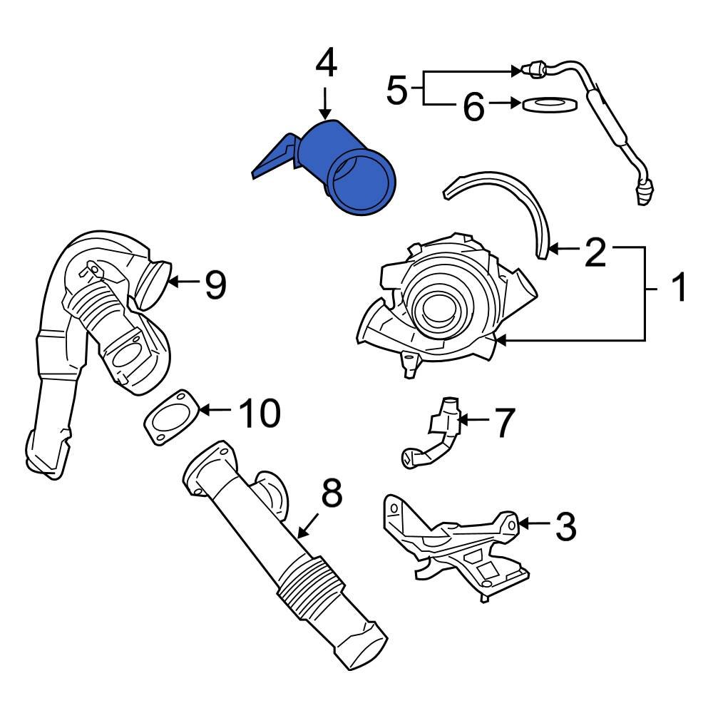 Ford OE 3C3Z9C623AA - Engine Air Intake Hose