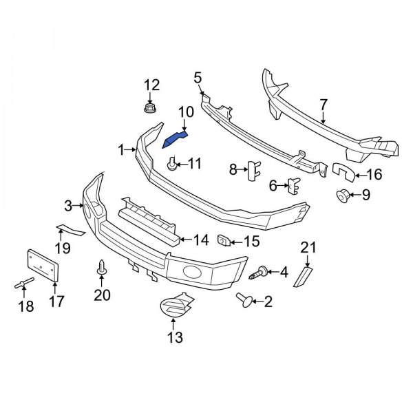 Ford OE 7L1Z17E857A - Left Bumper Cover Bracket