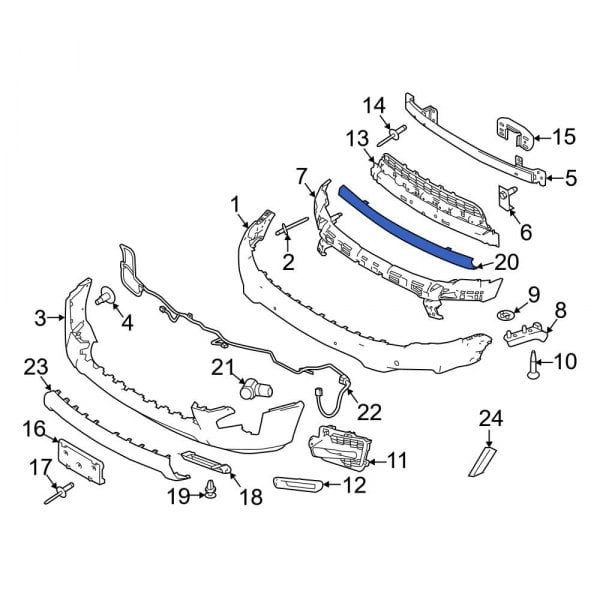 Ford OE FL1Z8419AA - Front Bumper Trim
