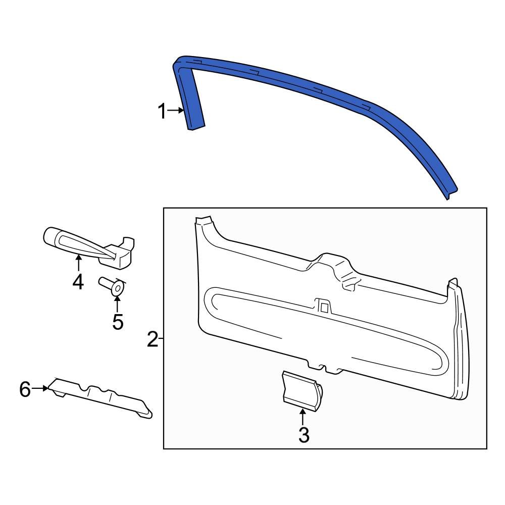 Ford OE 7L1Z7842410AA - Rear Liftgate Reveal Molding