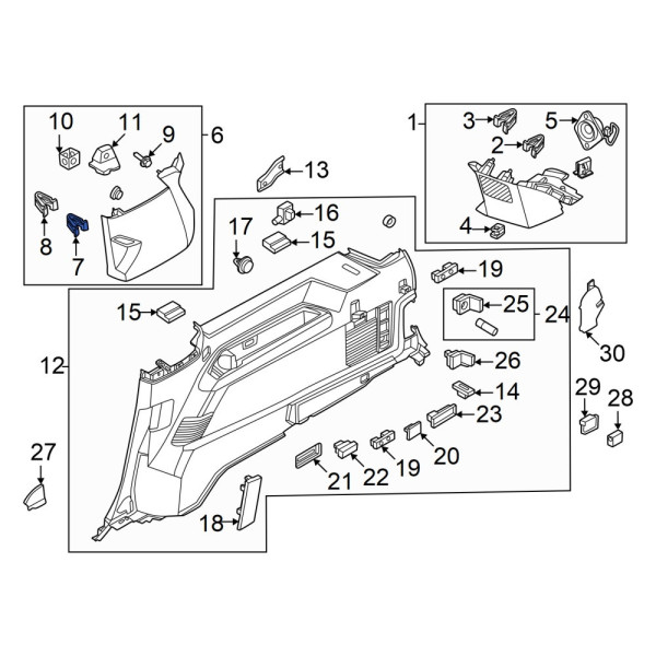 Ford OE W710338S451 - Body C-Pillar Trim Panel Clip
