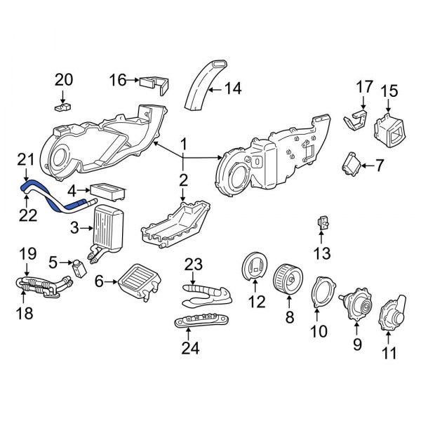 Ford OE F85Z18472AC - HVAC Heater Hose