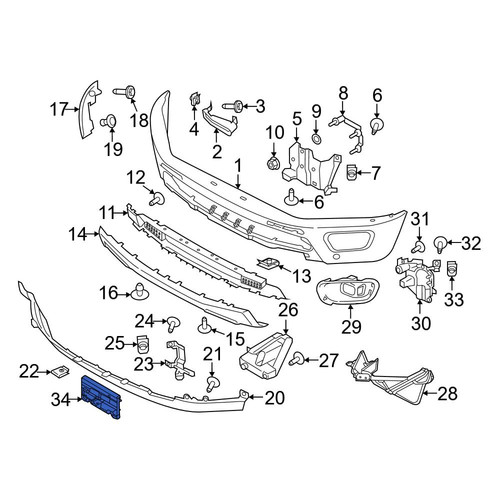 Ford OE KB3Z17A385A - Front License Plate Bracket