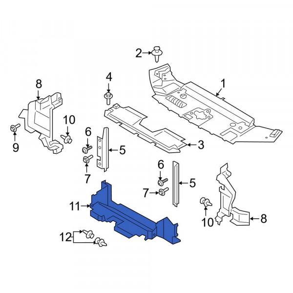 Ford OE KB3Z8327D - Front Lower Radiator Support Air Deflector