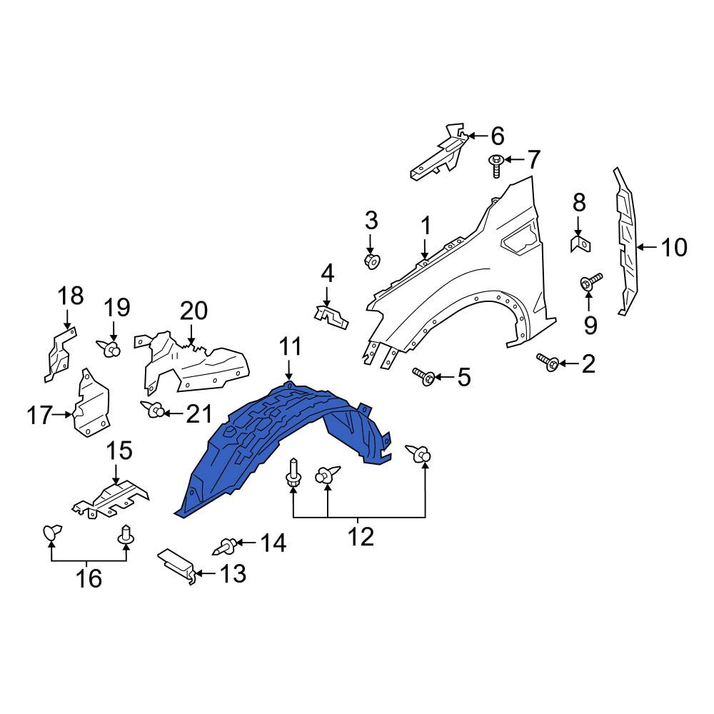 Ford OE KB3Z16103F - Front Left Fender Splash Shield