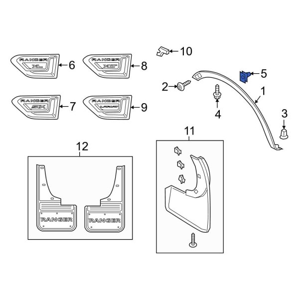 Ford OE W716351S300 - Roof Molding Clip