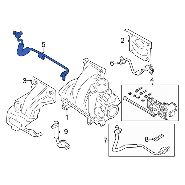 Ford OE LB5Z8A520A - Turbocharger Coolant Line