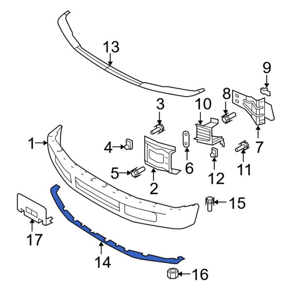 Ford OE 8C3Z17626AA - Front Valance Panel