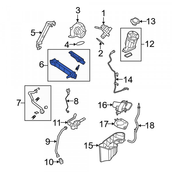 Ford OE 8C3Z9F468B - Lower Exhaust Gas Recirculation (EGR) Cooler