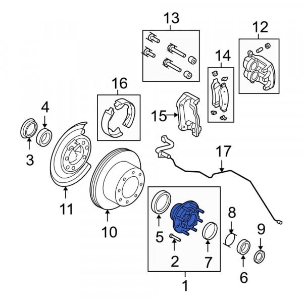 Ford OE BC3Z1109A - Rear Wheel Hub