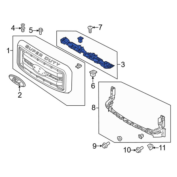 Ford OE BC3Z8A284A - Front Upper Grille Reinforcement