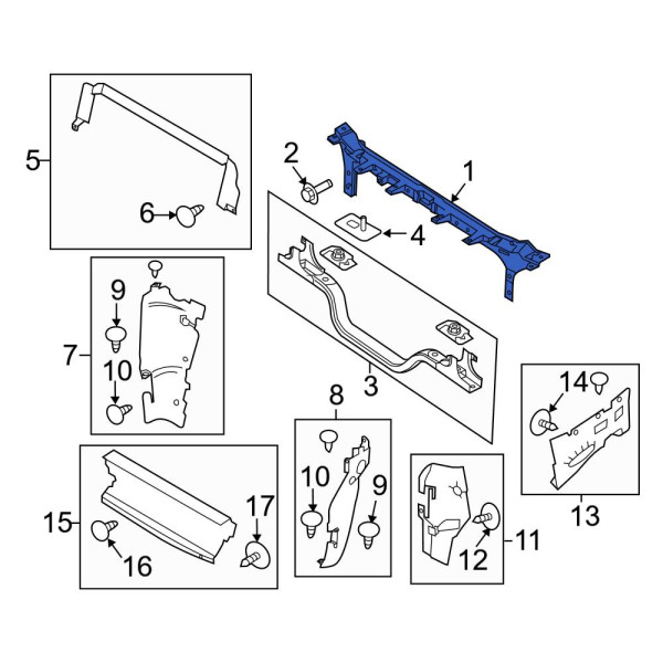 Ford OE BC3Z16138B - Front Upper Radiator Support Tie Bar