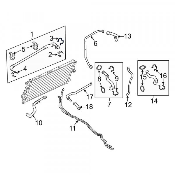 Ford OE BC3Z8B365E - Radiator Coolant Hose C-Clip