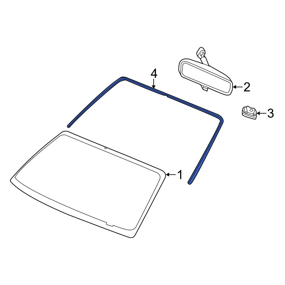 Ford OE YC3Z2503144AA - Front Windshield Molding