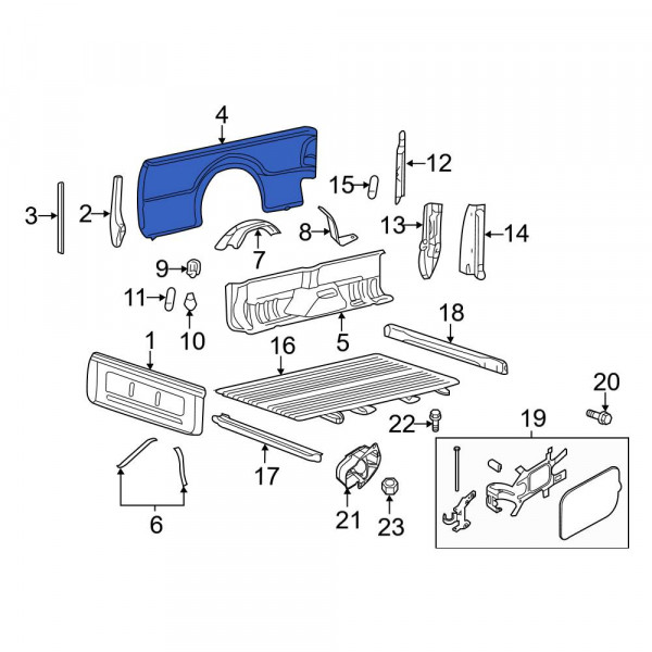 Ford OE BC3Z9927841E - Rear Left Outer Truck Bed Panel