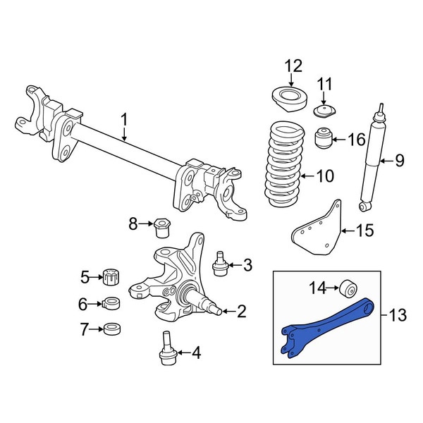 Ford OE HC3Z3A360D - Front Left Radius Arm
