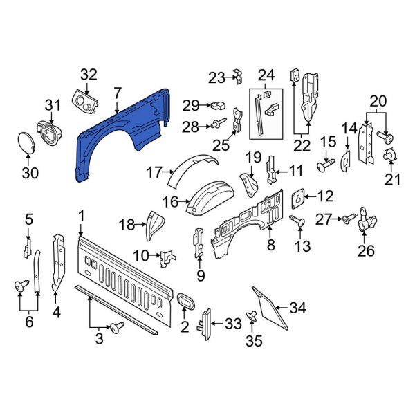 Ford OE HC3Z9827840A - Rear Right Outer Truck Bed Panel