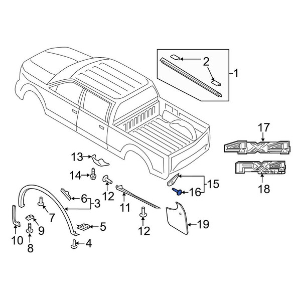 Ford OE W719367S300 - Truck Bed Molding Clip