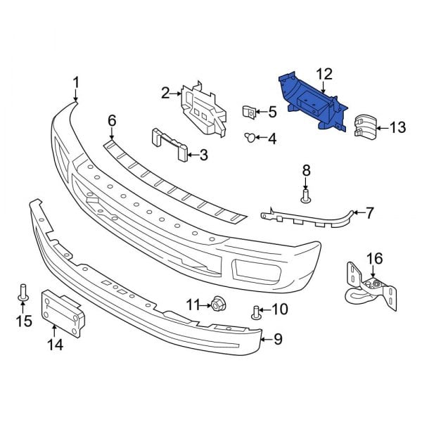 Ford OE HC3Z8327Q - Front Lower Radiator Support Air Deflector