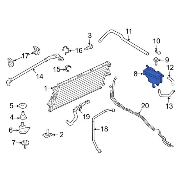 Ford OE HC3Z8A080B - Engine Coolant Reservoir