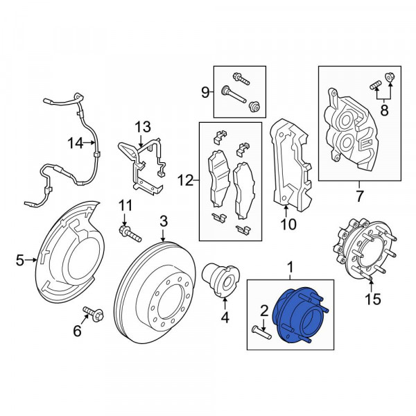 Ford OE LC3Z1104E - Front Wheel Bearing and Hub Assembly