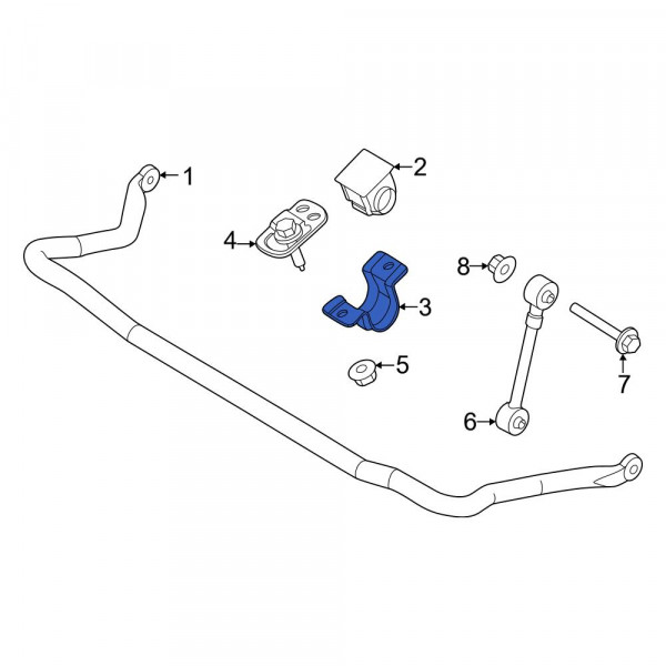 Ford OE HC3Z5486B - Front Suspension Stabilizer Bar Bracket