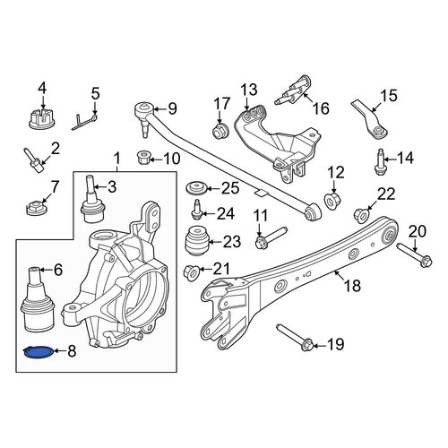 Ford OE EOTZ3K050B - Suspension Ball Joint Snap Ring