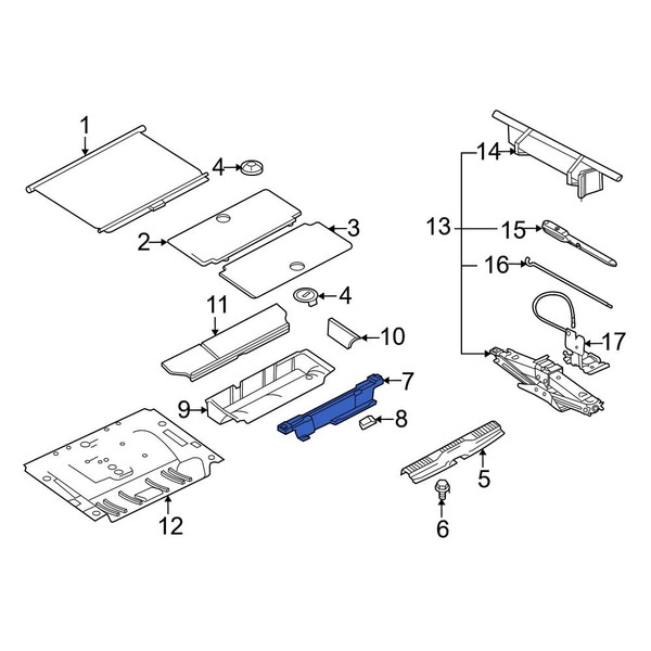 Ford OE 6L2Z78116A66AAA - Liftgate Trim Scuff Plate Bracket