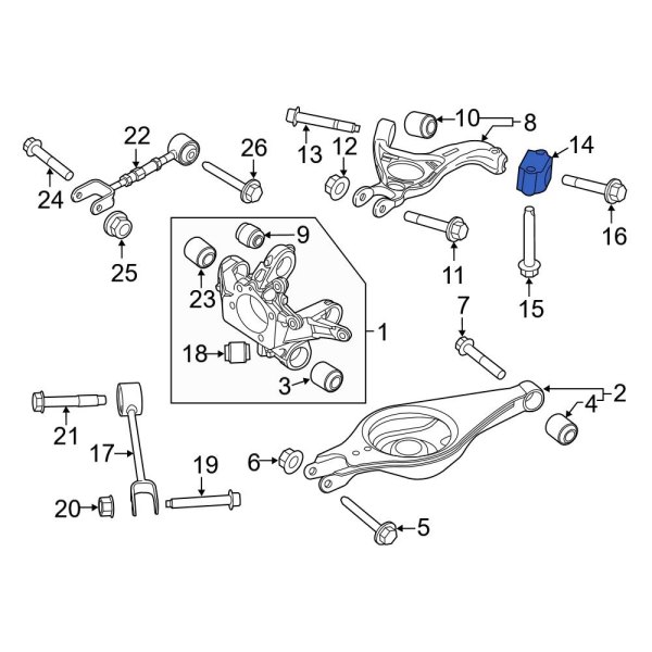 Ford OE CB5Z5A638A - Rear Upper Suspension Control Arm Bushing